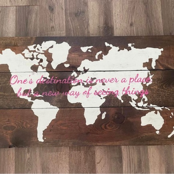 Wall Decor | 3x15 Inch Wooden Map Sign Hand Made | Poshmark